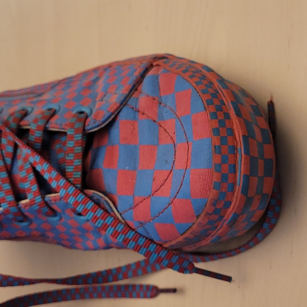 Rare Van's Checkerboard-All-Over High Tops Y2k Unisex… - Gem